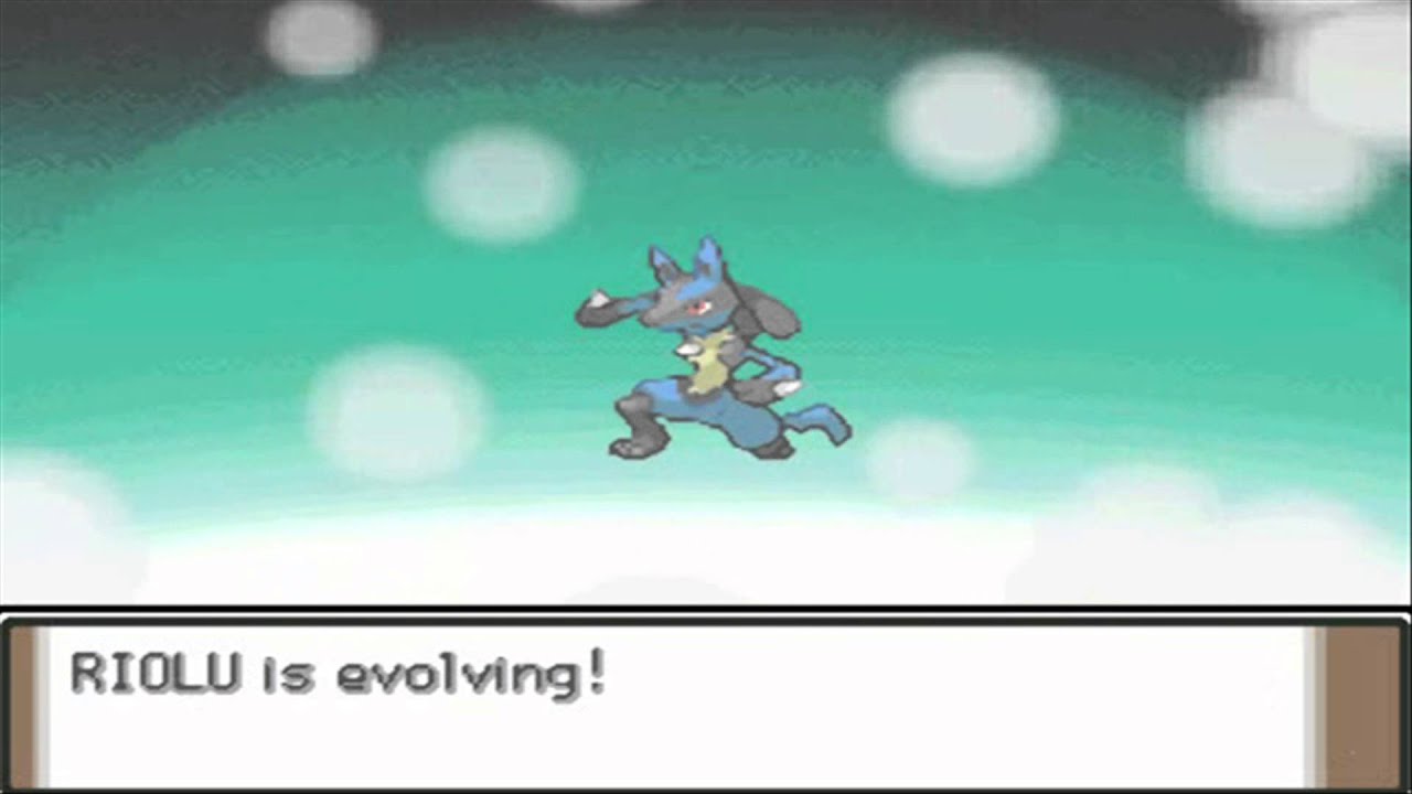 Pokemon Platinum Riolu Evolves To Lucario HD - YouTube