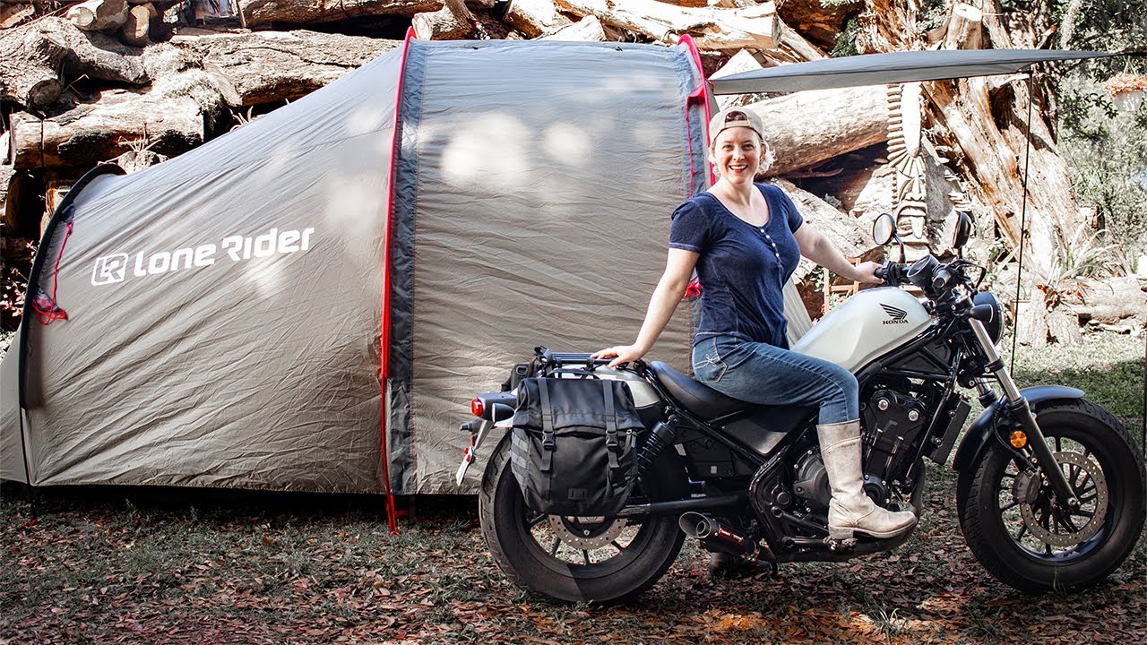 Her First Time Moto Camping w/ the Honda Rebel - YouTube
