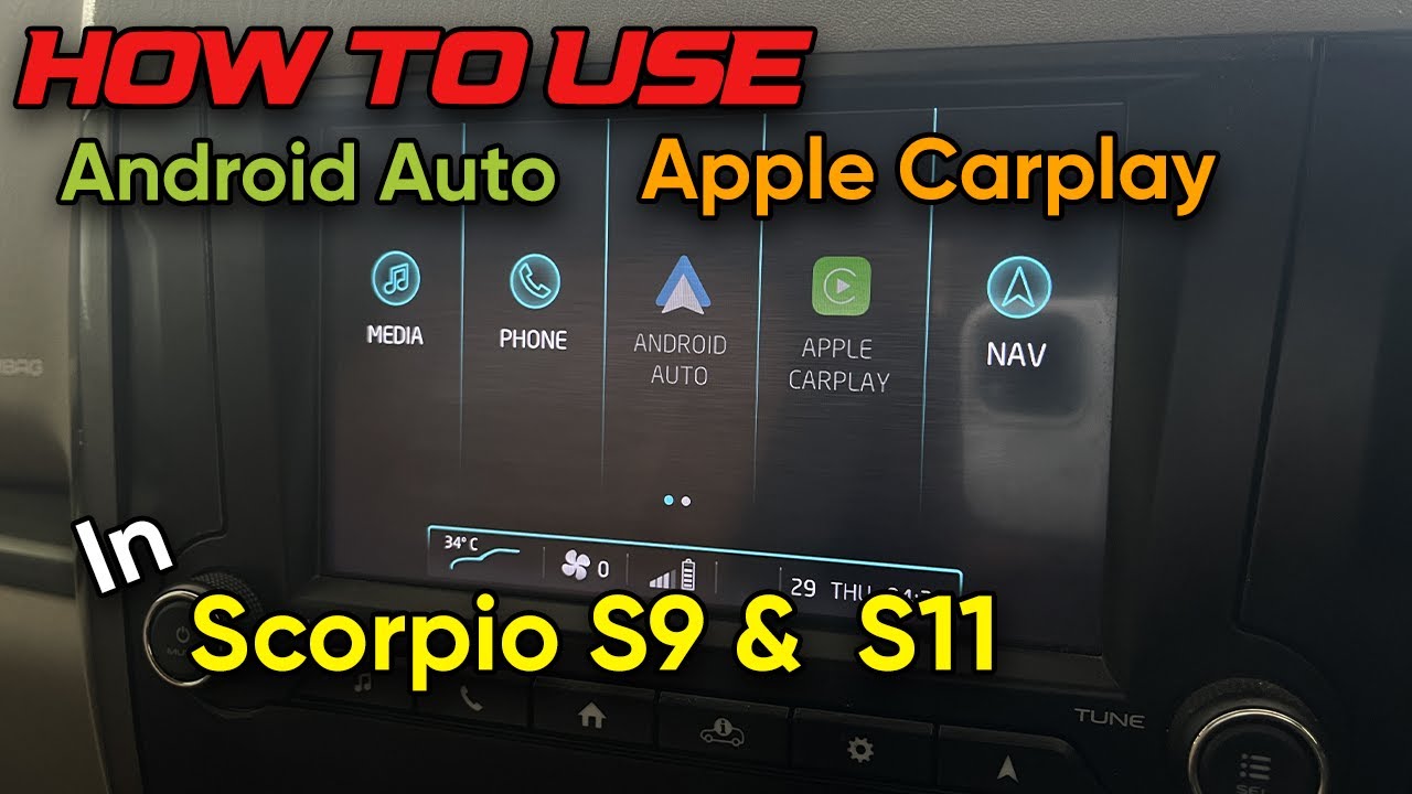 How to Use Android Auto & Apple CarPlay in Scorpio 🙄 - YouTube