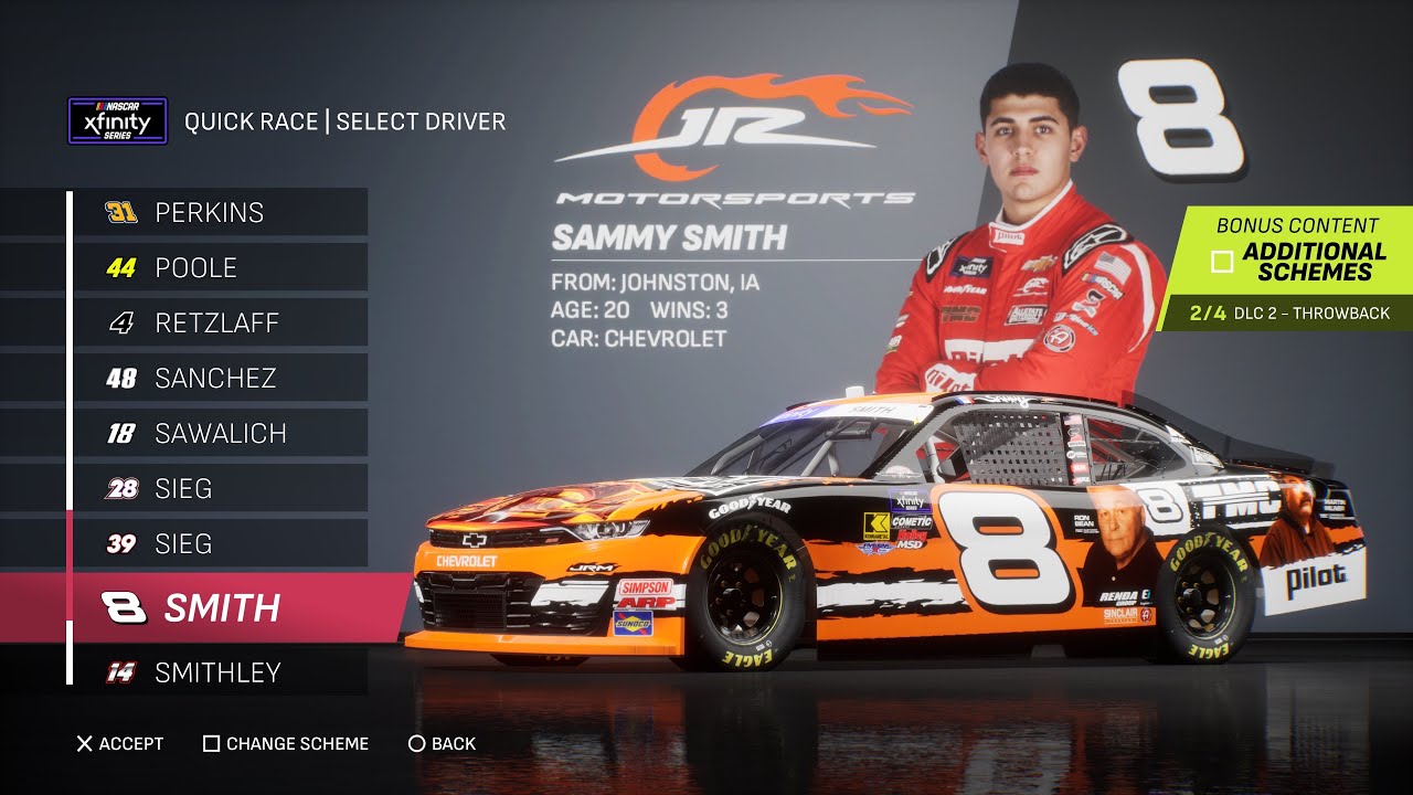 NASCAR 25 - Sammy Smith at Rockingham (Throwback) - YouTube