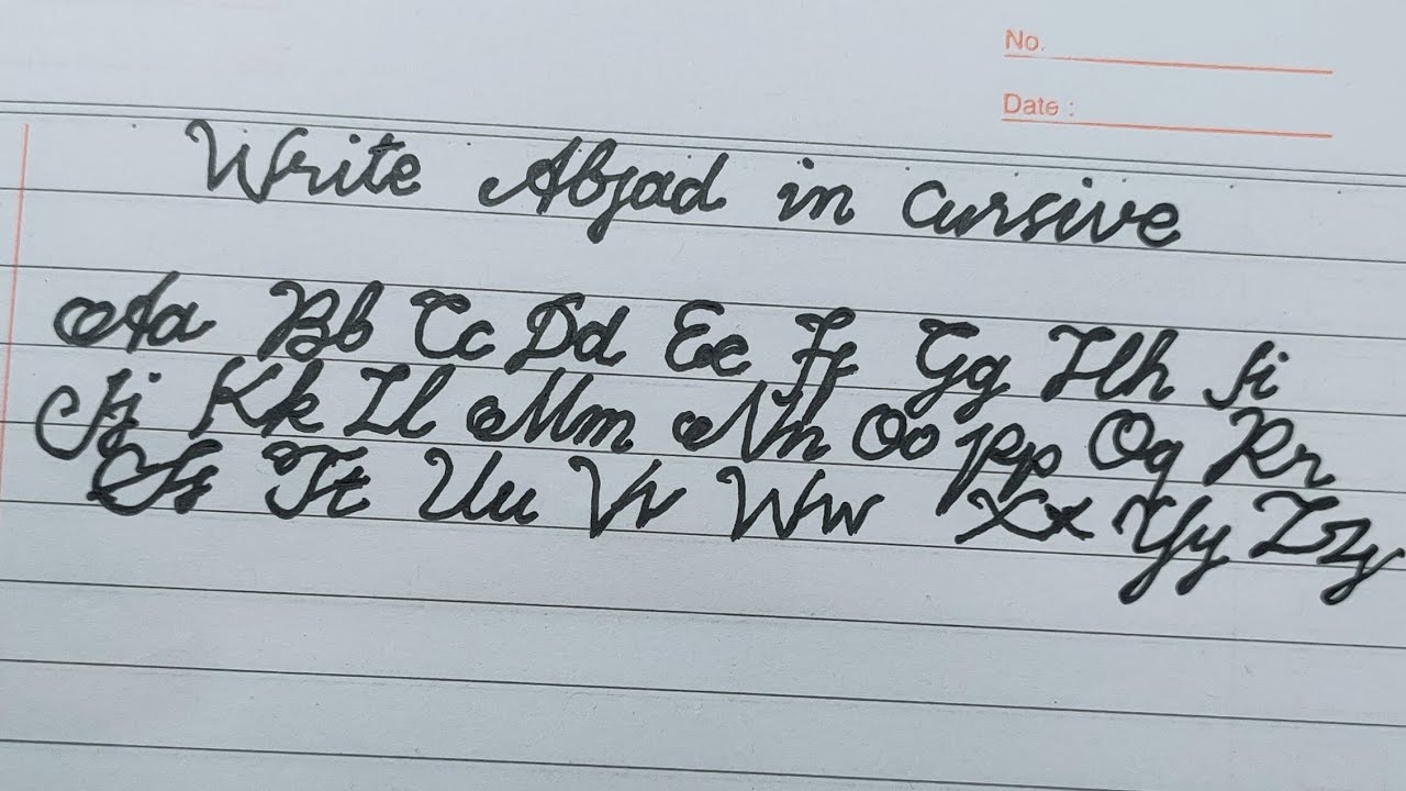 Write abjad in cursive | cursive handwriting | cursive lettering ...