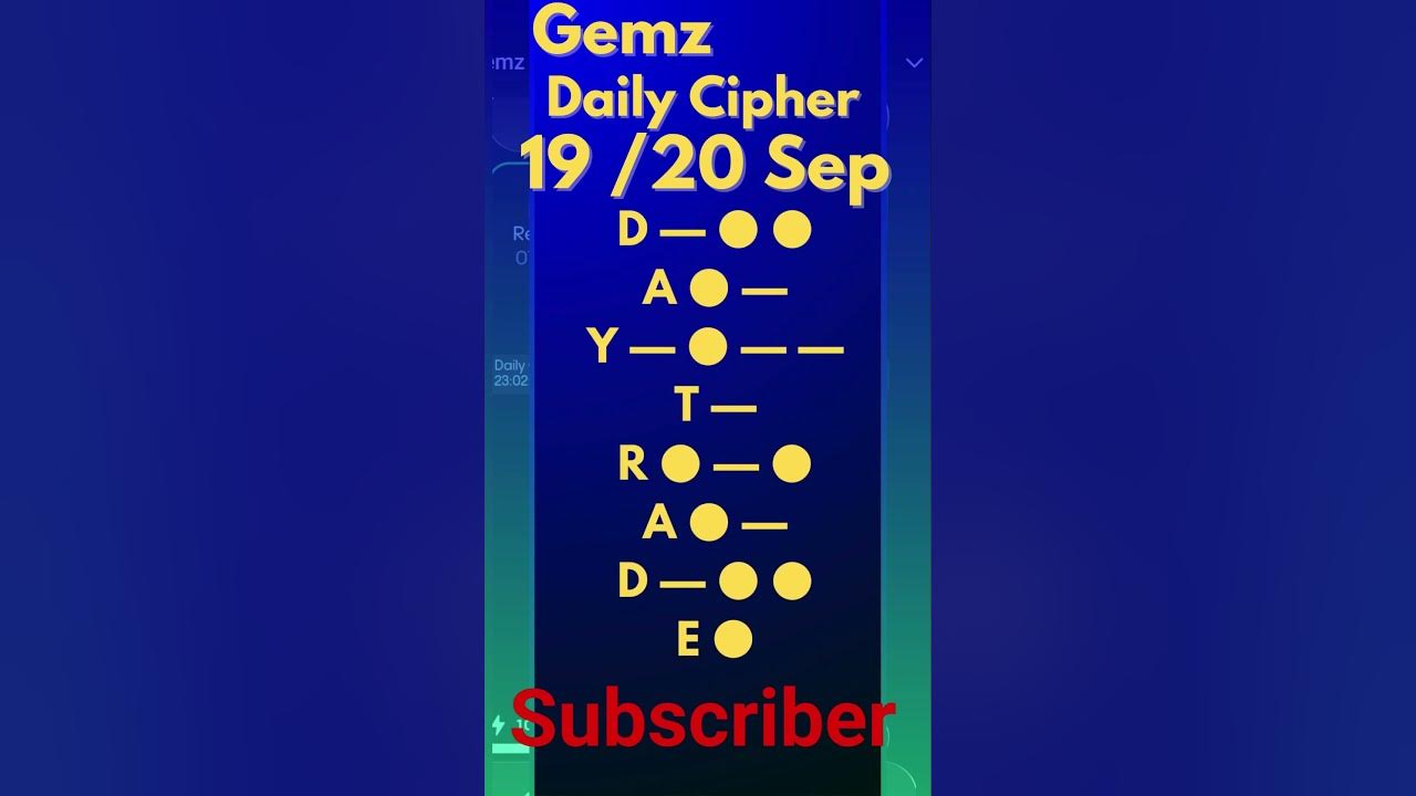 Gemz Daily Cipher Morse Code 19 -20 September 2024 | Unlock Today’s Code & Rewards! # ...