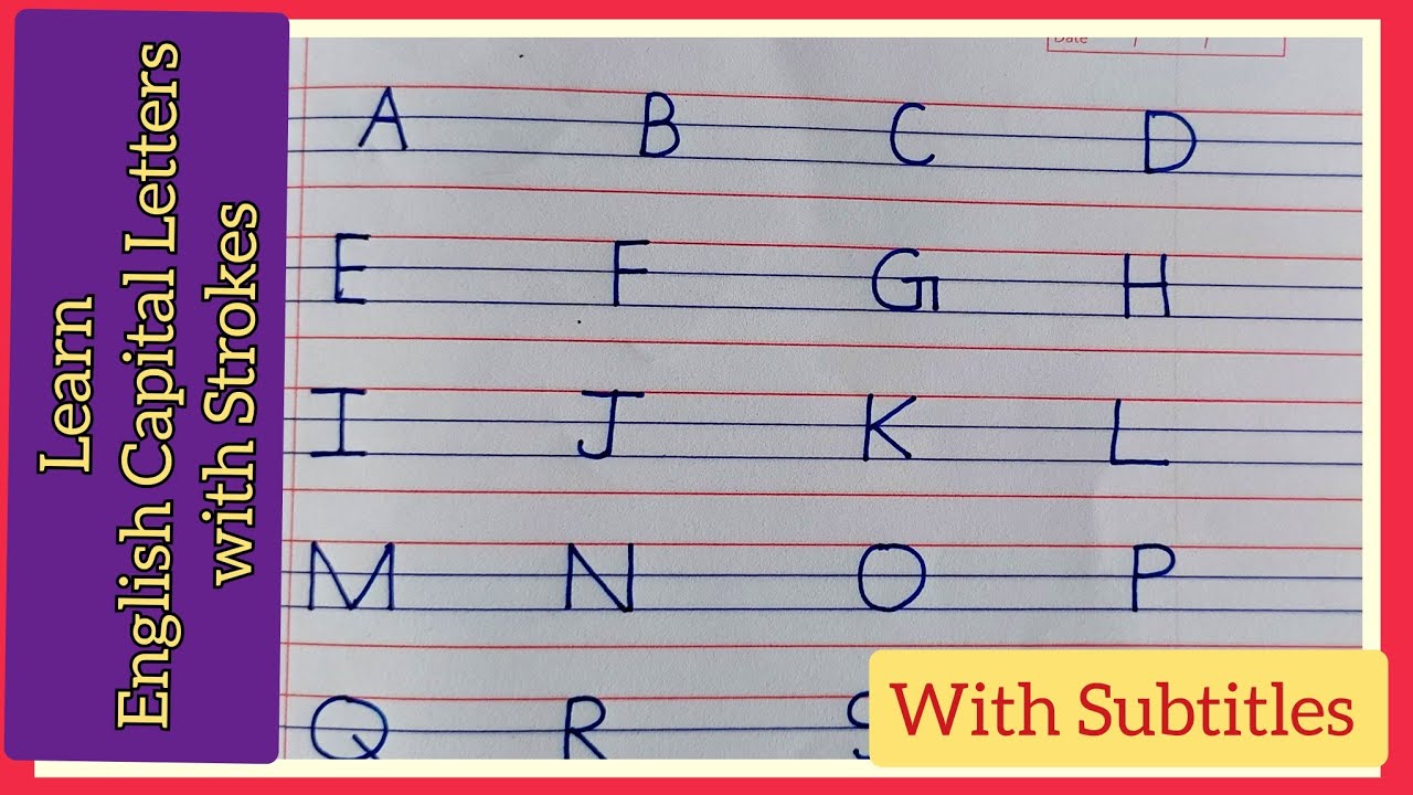 How to write English Capital Letters / ABCD Alphabets / Capital Letters ...