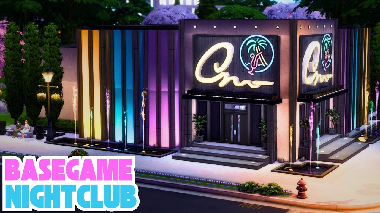 I built a NIGHTCLUB using only the base game in The Sims 4🪩Building ...