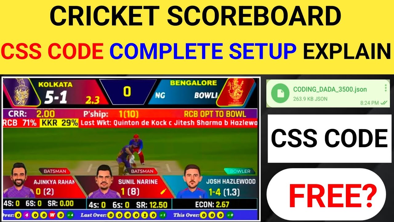 Cricket Scoreboard Css Code | Obs Complete Setup | Complete Setup Basic To Advance 2025 - YouTube