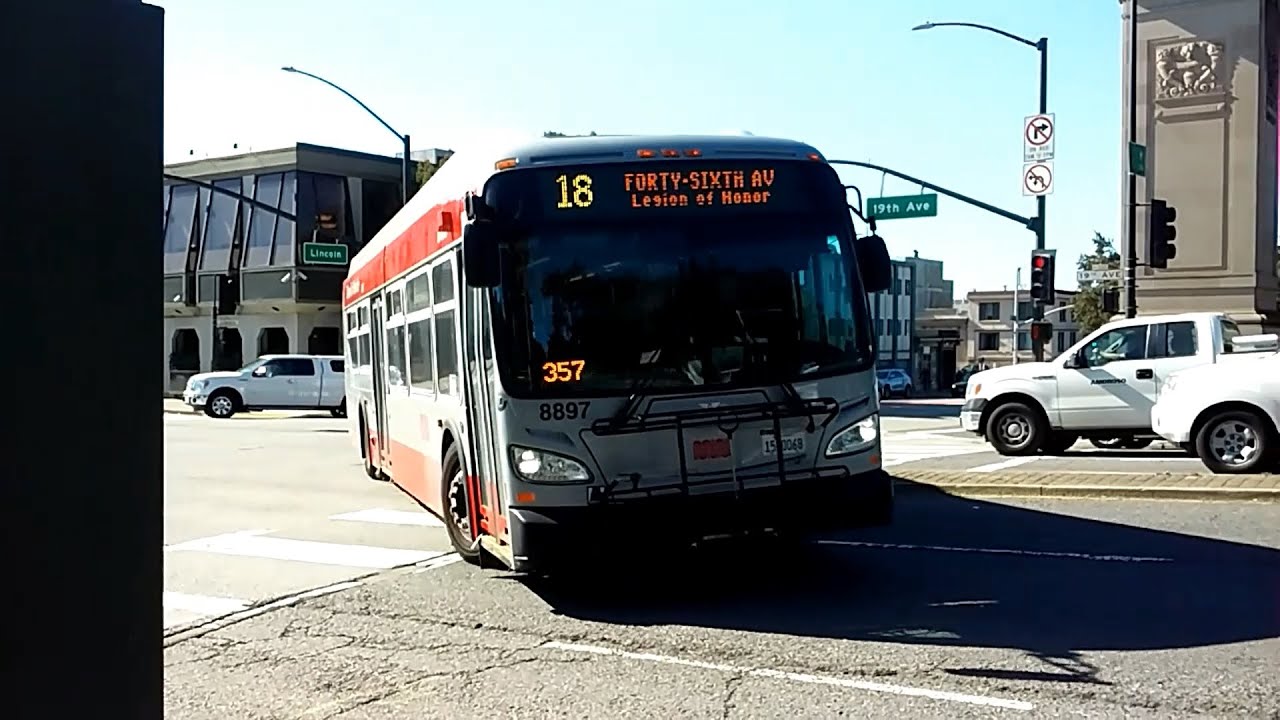 Reroutes! SF Muni Bus Action at 19th Avenue & Lincoln Way ft. 18 and 44 ...