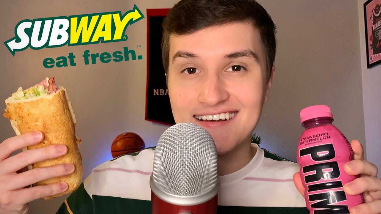[ASMR] Subway Sandwich Mukbang 🥪💤 whispering & eating sounds - YouTube
