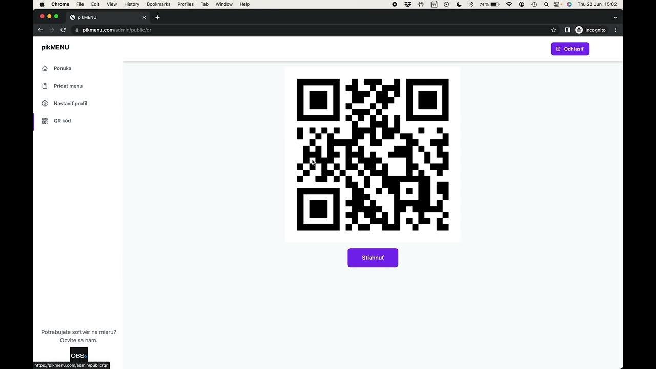 pikMenu - 3. Kde si stiahnete QR kód - YouTube
