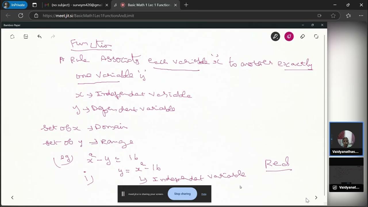 Basic Math 1 Lec 1 Function And Limit - YouTube
