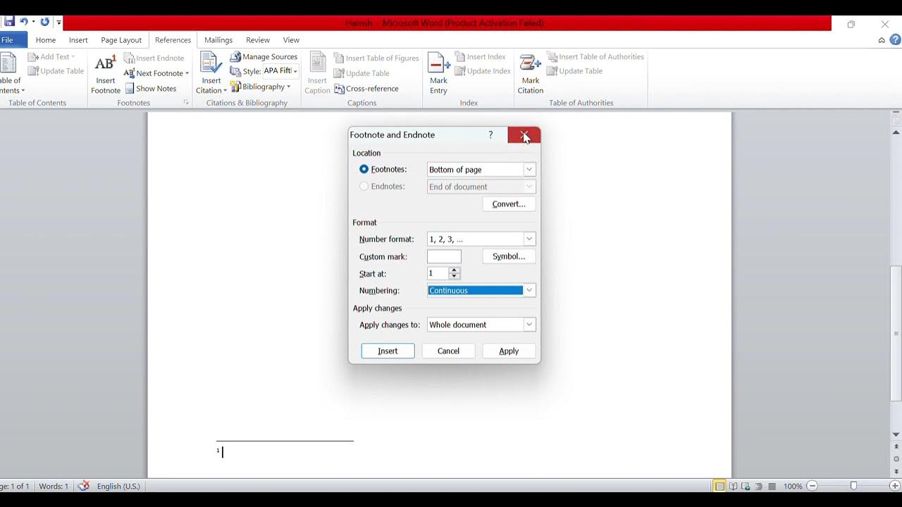 How to add footnote in Microsoft word_Easy - YouTube