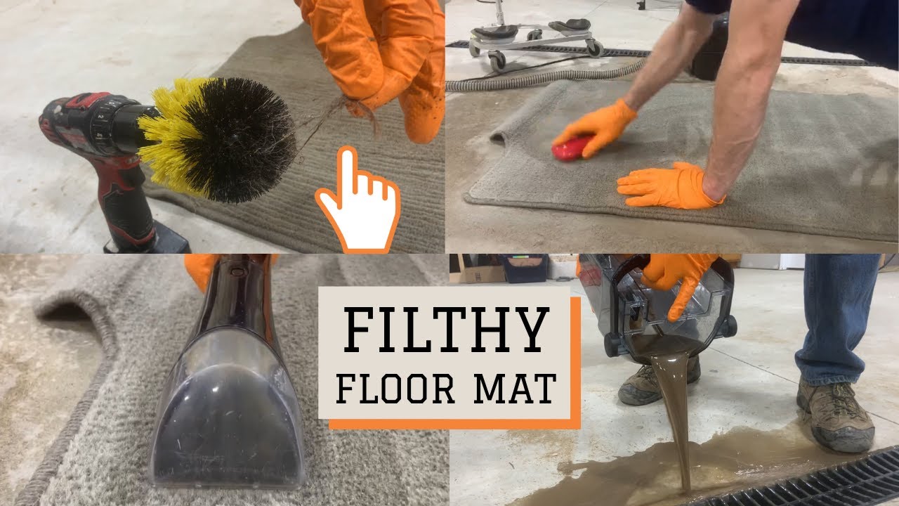 DIRTY FLOOR MAT CLEANING | SATISFYING CARPET EXTRACTION - YouTube