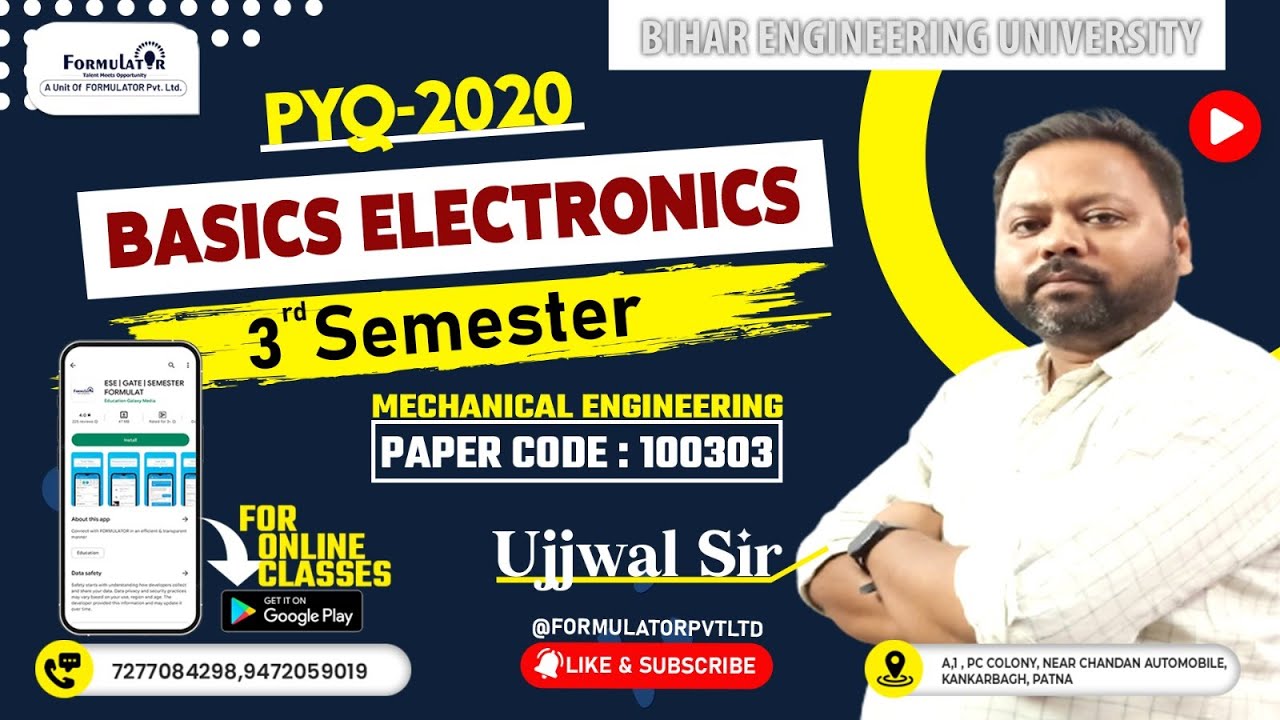 BEU PYQ-2020 Basic Electronics #3rd Sem. Mechanical Engineering #beu ...