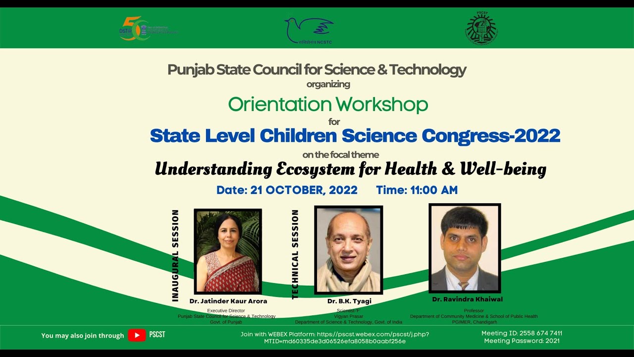 Children's Science Congress-2022: State Level Orientation Webinar - YouTube
