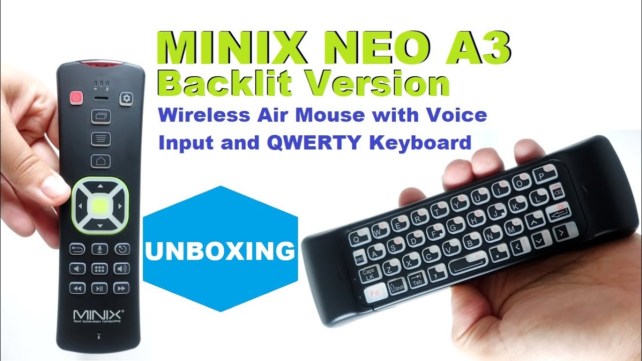MINIX NEO A3 Backlit Version Wireless Air Mouse with Voice and QWERTY ...