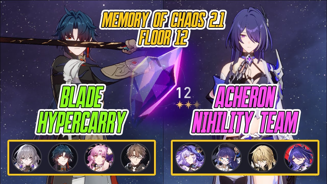 Blade Hypercarry & Acheron x Black Swan Memory Of Chaos 12 3 Stars ...