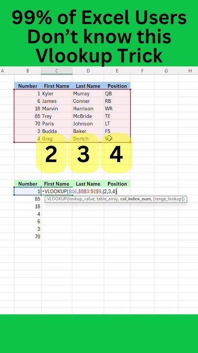 Excel Tip: No One Knows This VLookup Trick #excel #excelshortcut #exceltips #spreadsheet # ...