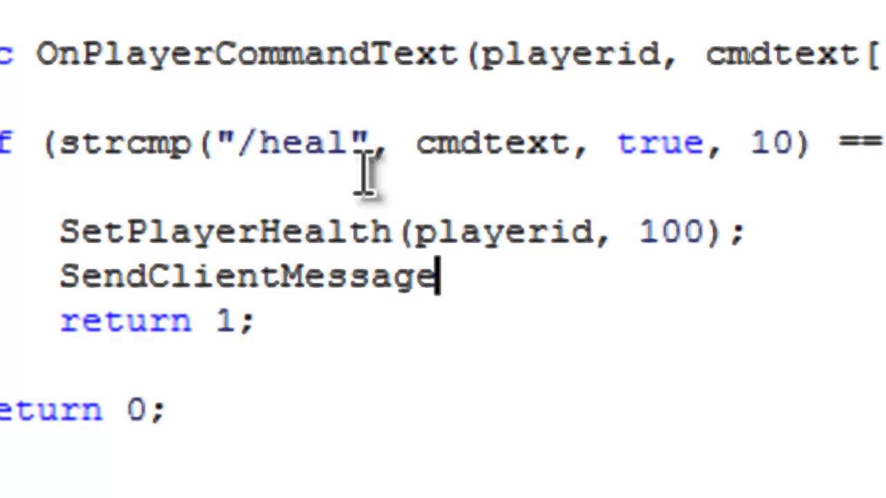 SA-MP Pawno Tutorial #1: Heal Command - YouTube