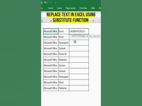 How to Replace Text in Excel using substitute Function #shorts #excel # ...