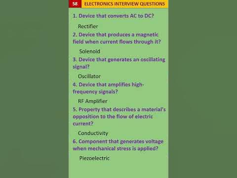 Basic Electronics interview Questions|| ECE interview #shorts #interview #interviewquestions ...