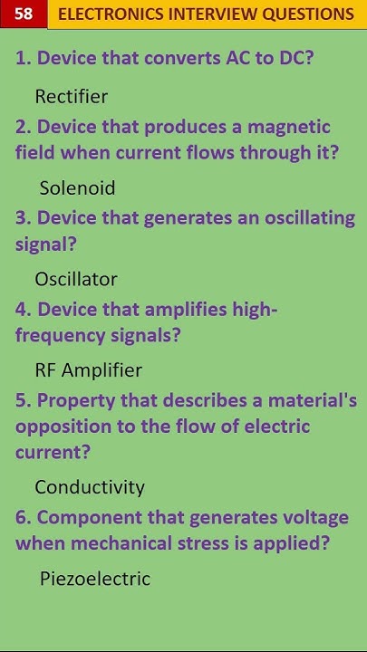 Basic Electronics interview Questions|| ECE interview #shorts #interview #interviewquestions ...