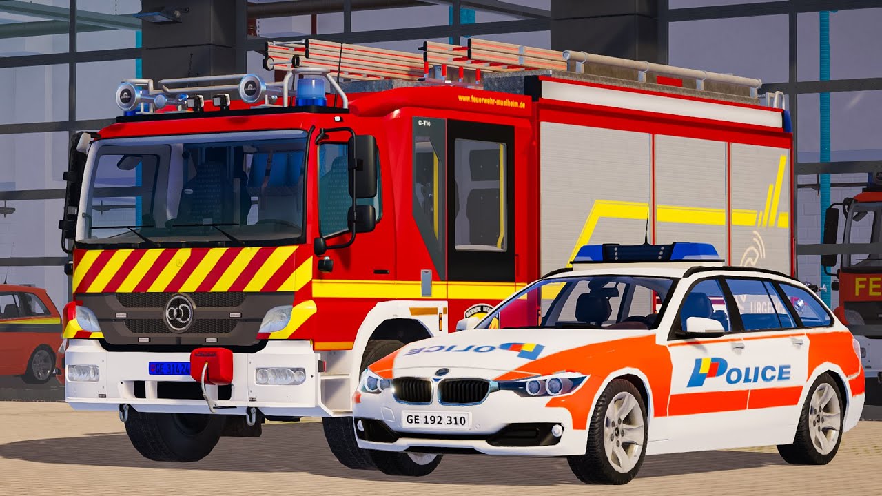 Emergency Call 112 - Geneva Firefighters on Emergency Duty! 4K - YouTube