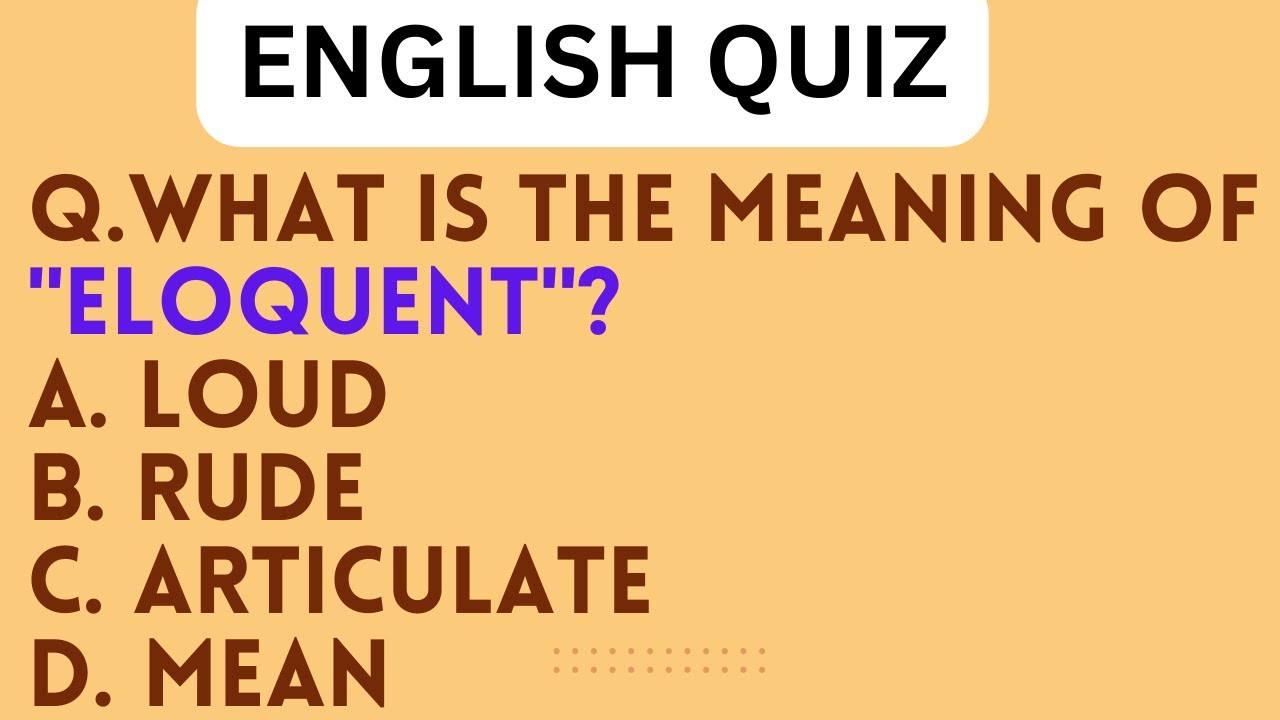 English Quiz |English Grammar Test - YouTube