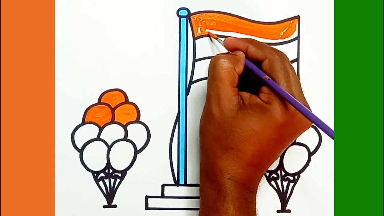 How to Draw Indian National Flag Very Easy || Republic Day Poster ...
