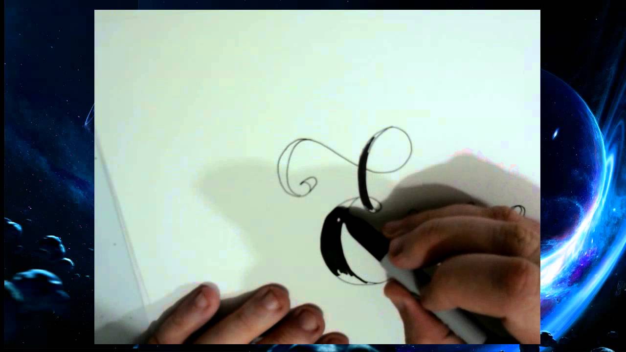 Calligraphy for beginners [HD] Sharpie Art - letter E - - YouTube