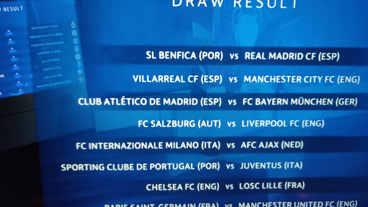 UEFA CHAMPIONS LEAGUE LIVE DRAW FOR RO16 - YouTube