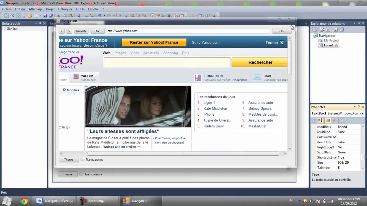 Tuto Visual Basic #2 - Navigateur Internet - YouTube
