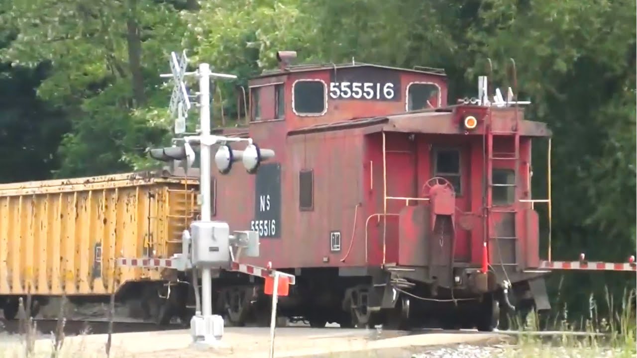 Norfolk Southern Train With Caboose! CSX and NS Trains Meet! CSX + NS ...