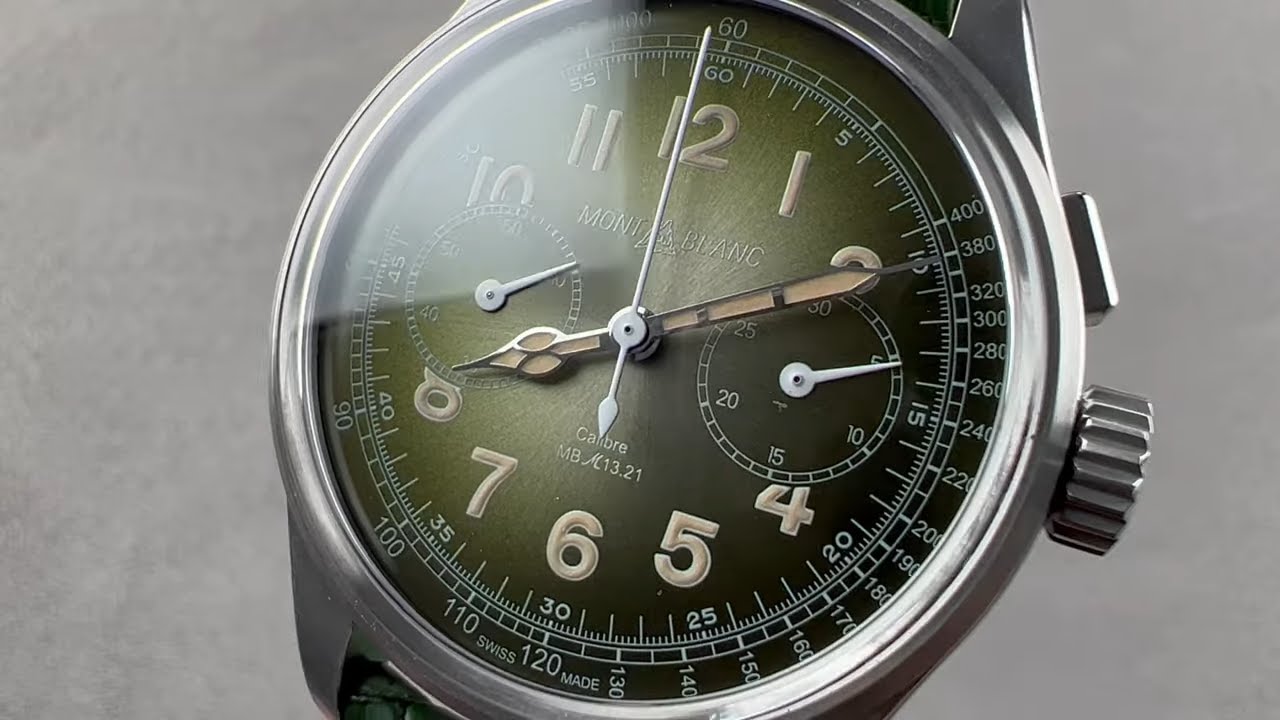 Montblanc 1858 Monopusher Chronograph Minerva Movement 117834 Watch ...
