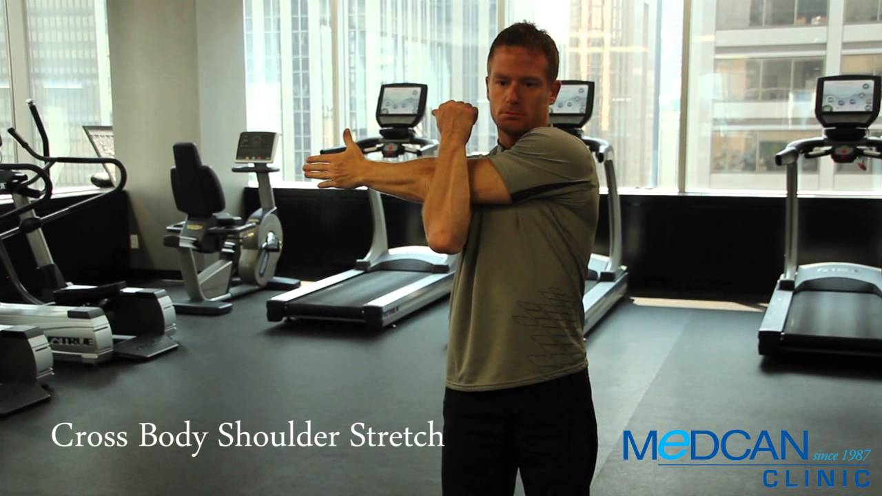 Cross body shoulder stretch - YouTube