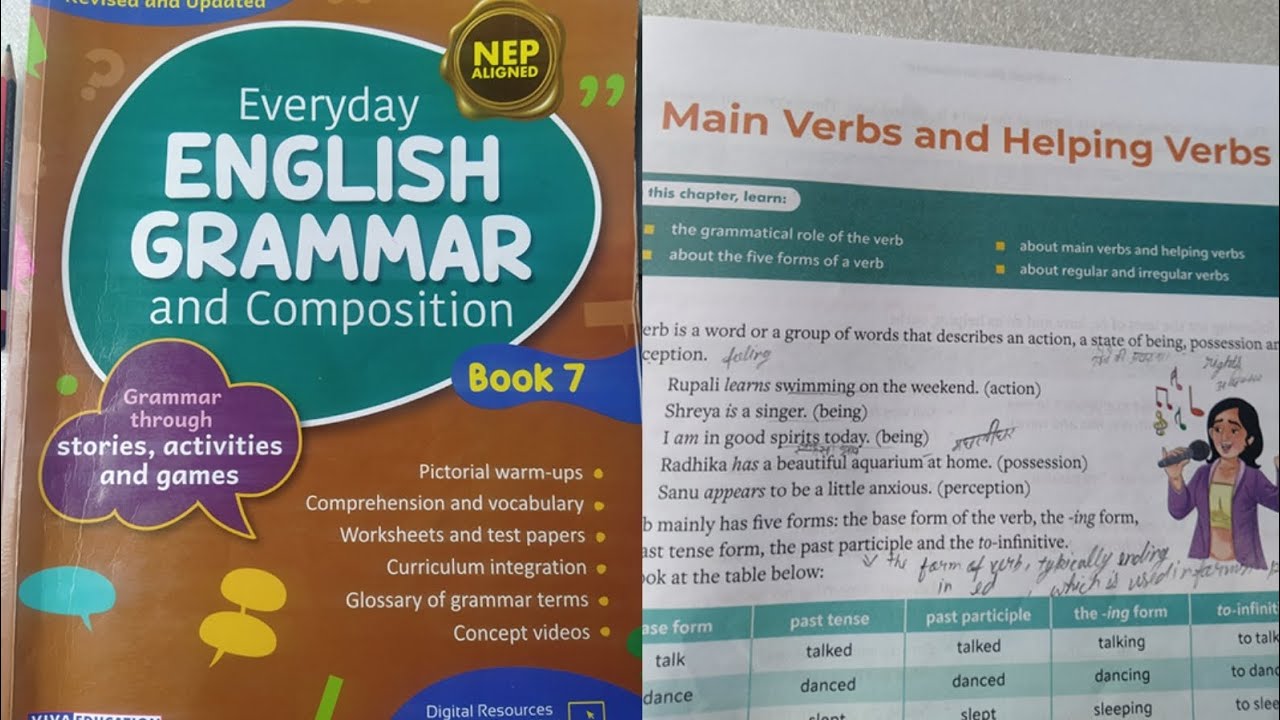 Class-7th,Unit-1,Main verbs and helping verbs, Everyday English grammar ...