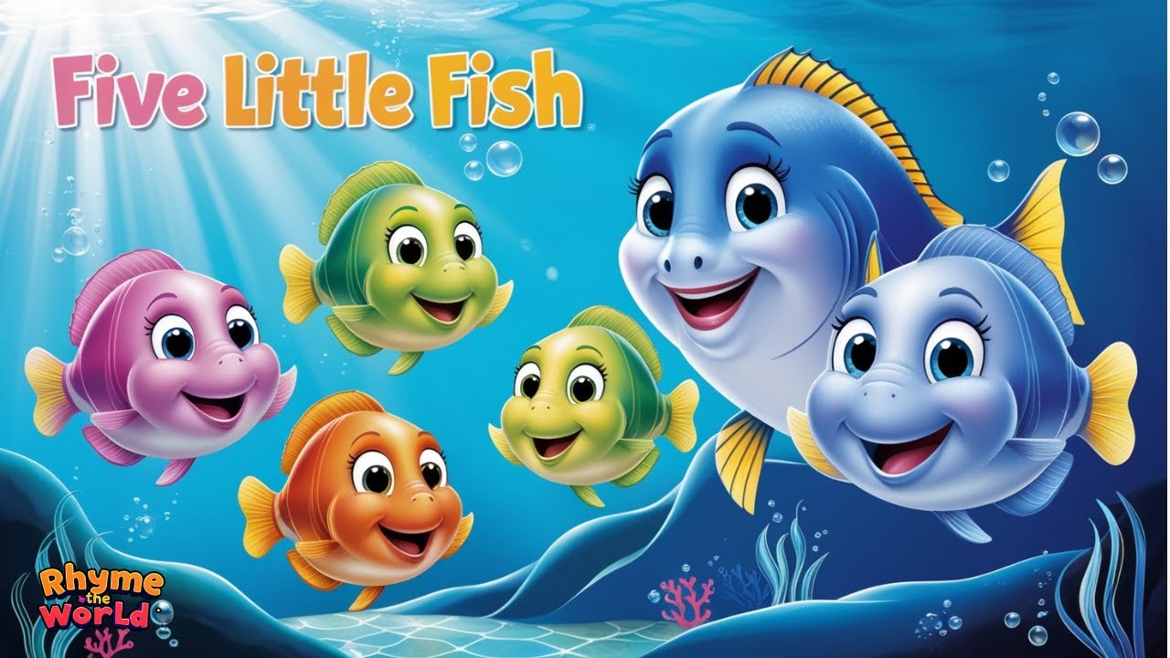 Five Little Fish English Nursery Rhymes| 1 to 5 Counting Song | Under ...