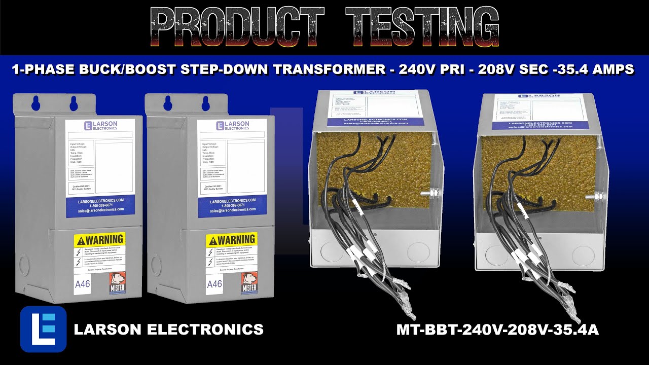 1-Phase Buck/Boost Step-Down Transformer - 240V Primary - 208V ...
