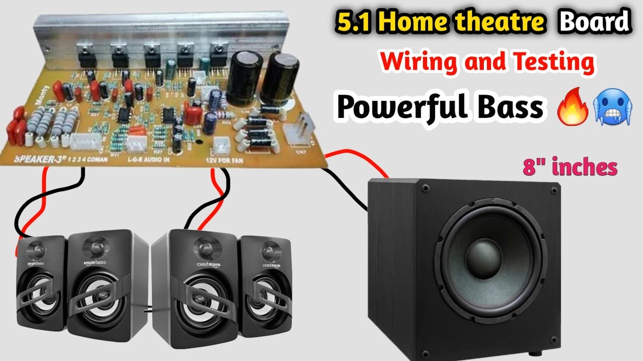 How to make powerful bass home theatre || 5.1 home theatre board wiring ...