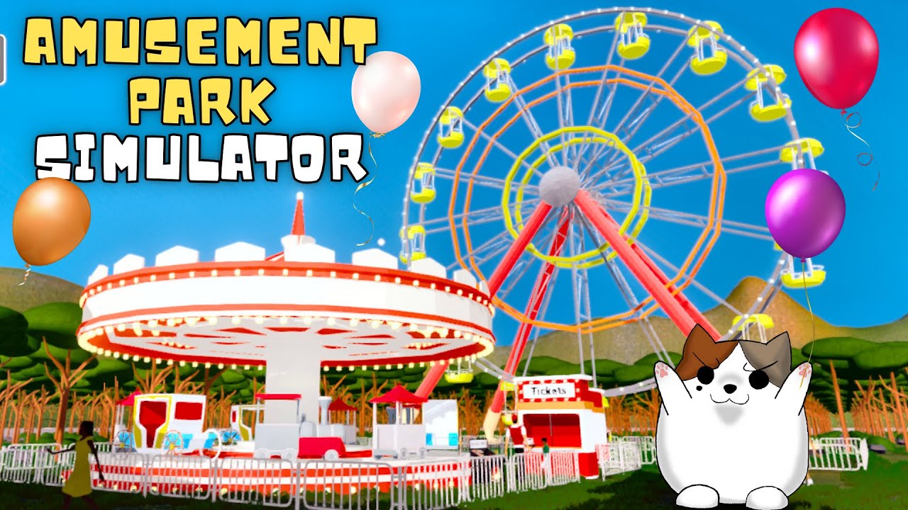 Building the Bumper cars and Ferris Wheel in Amusement Park Simulator! New Theme Park Sim! Ep 2 ...