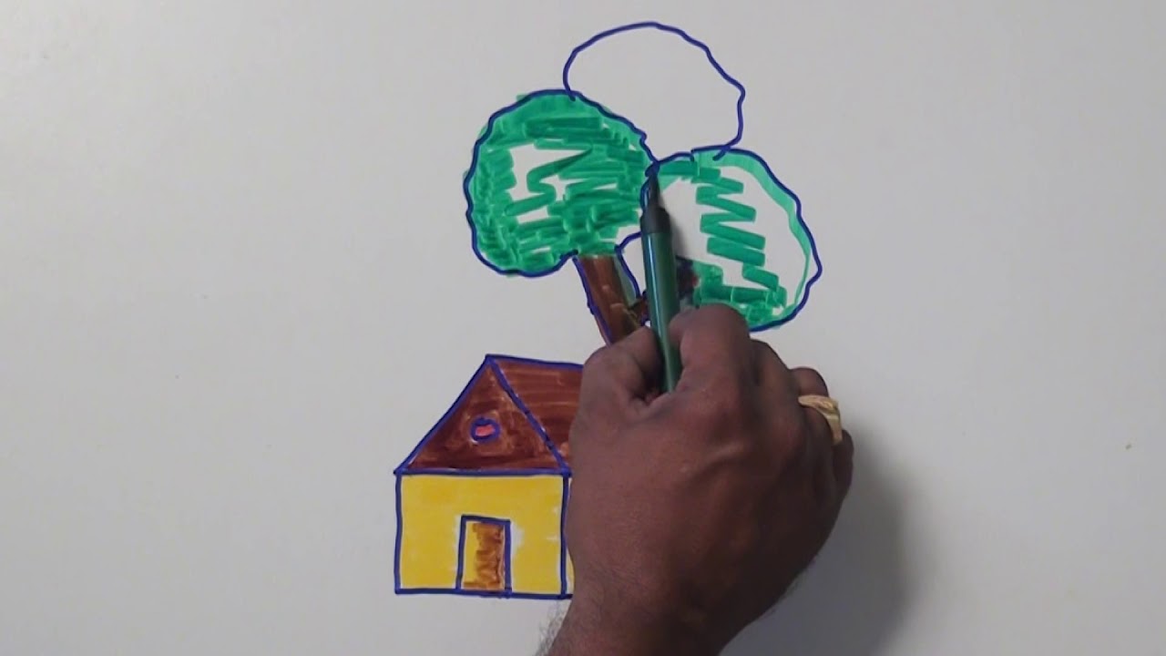 house with color fill kids/ color fill kids /kit learn fill colors ...