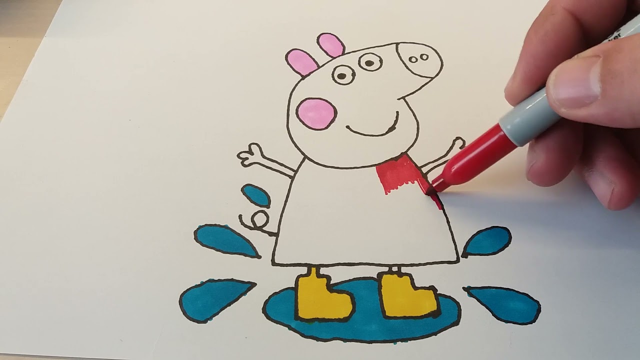 I paint peppa the pig/ζωγραφιζω την πεππα το γουρουνακι - YouTube