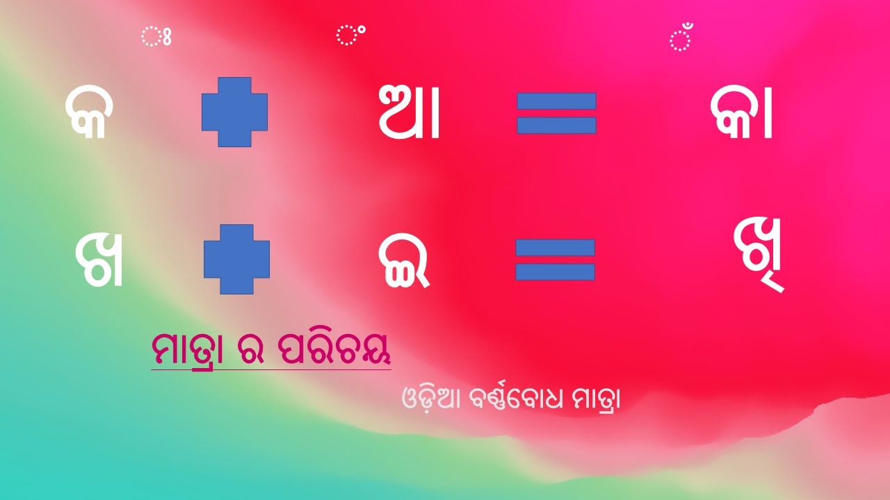 Odia matra learning | Odia letter Pronunciation| Odia barnabodha ...