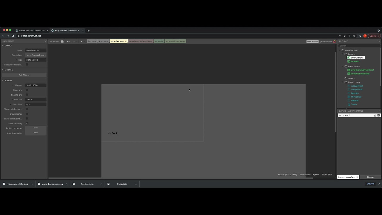 Creating An Array In Construct 3 Youtube