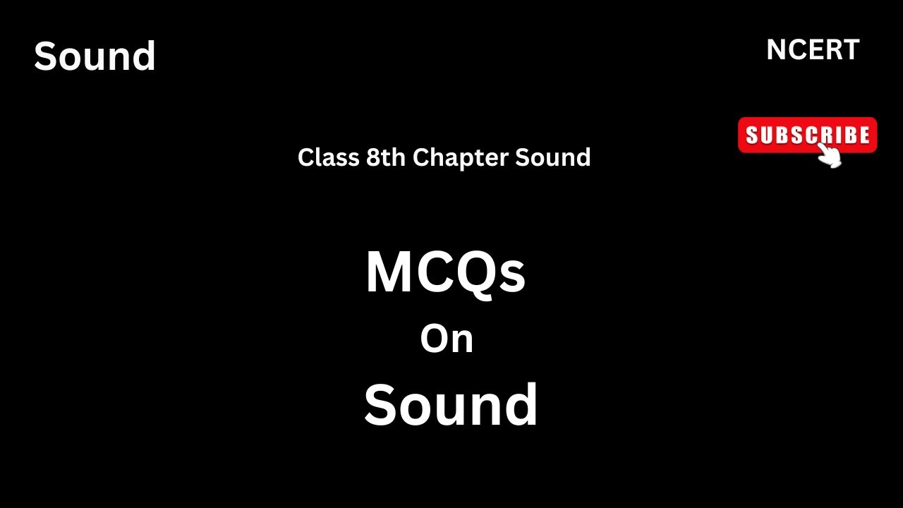 MCQs On Sound | Class 8th Chapter Sound | NCERT - YouTube