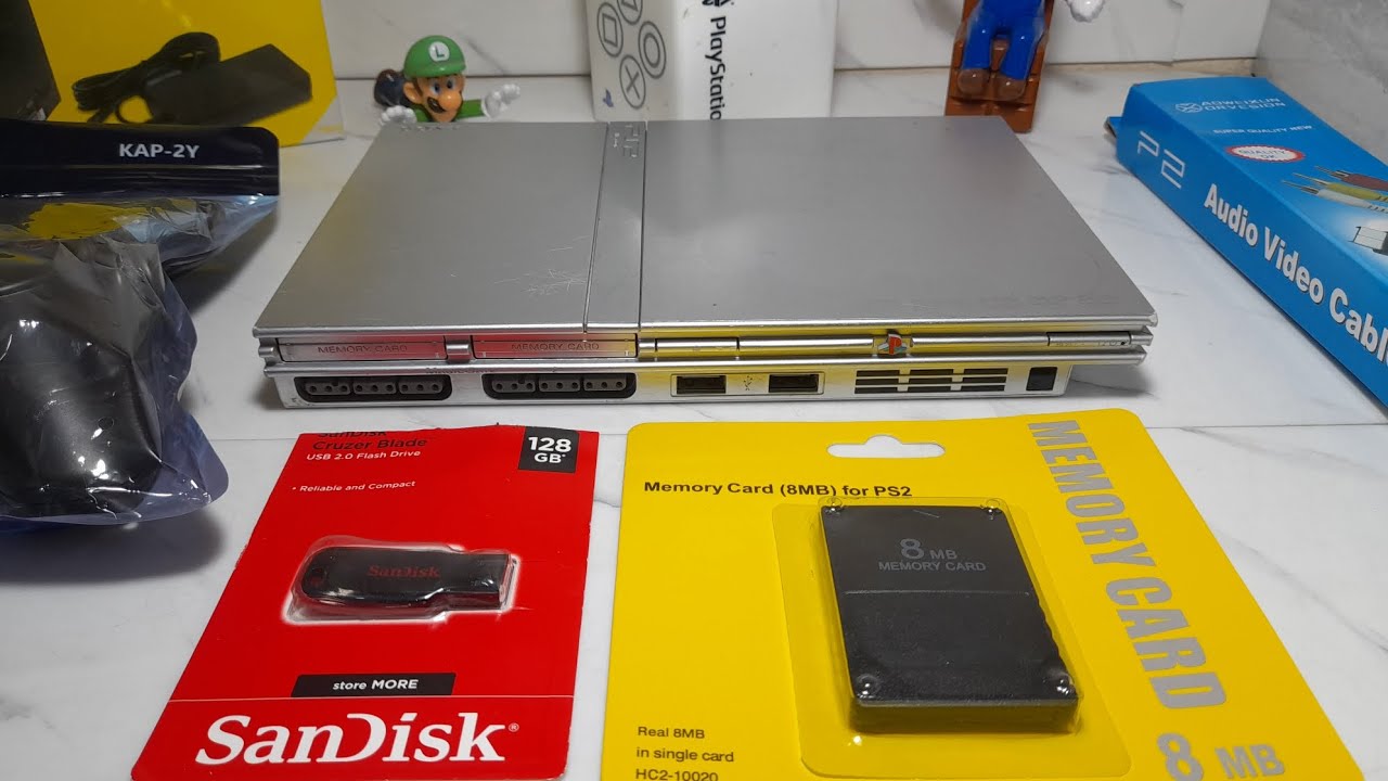 Teste completo do Playstation 2 Prata com kit OPL de 128 GB e leitor ...