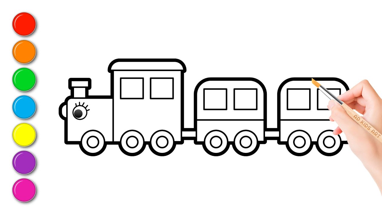 Choo-Choo! Let's Draw a Chugging Train For Kids and Toddlers - YouTube