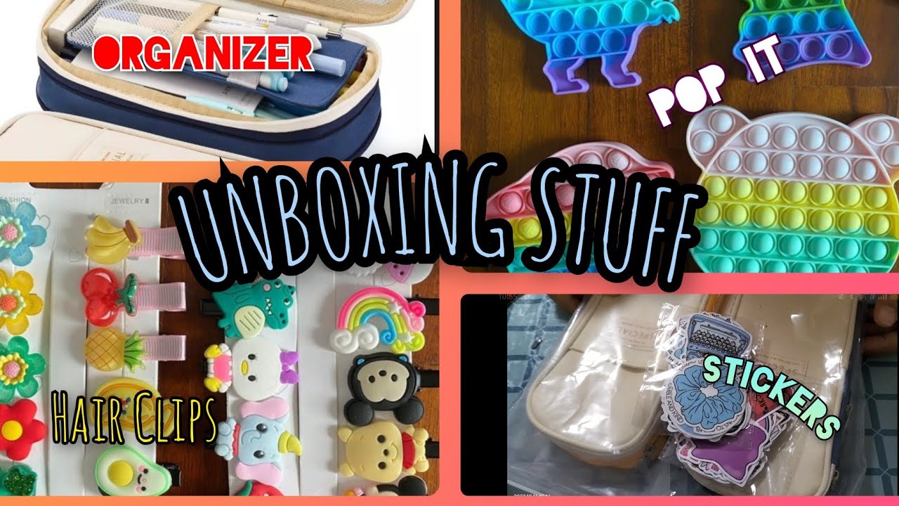 Unboxing Stuff | pop it | Pen organizers | clips - YouTube