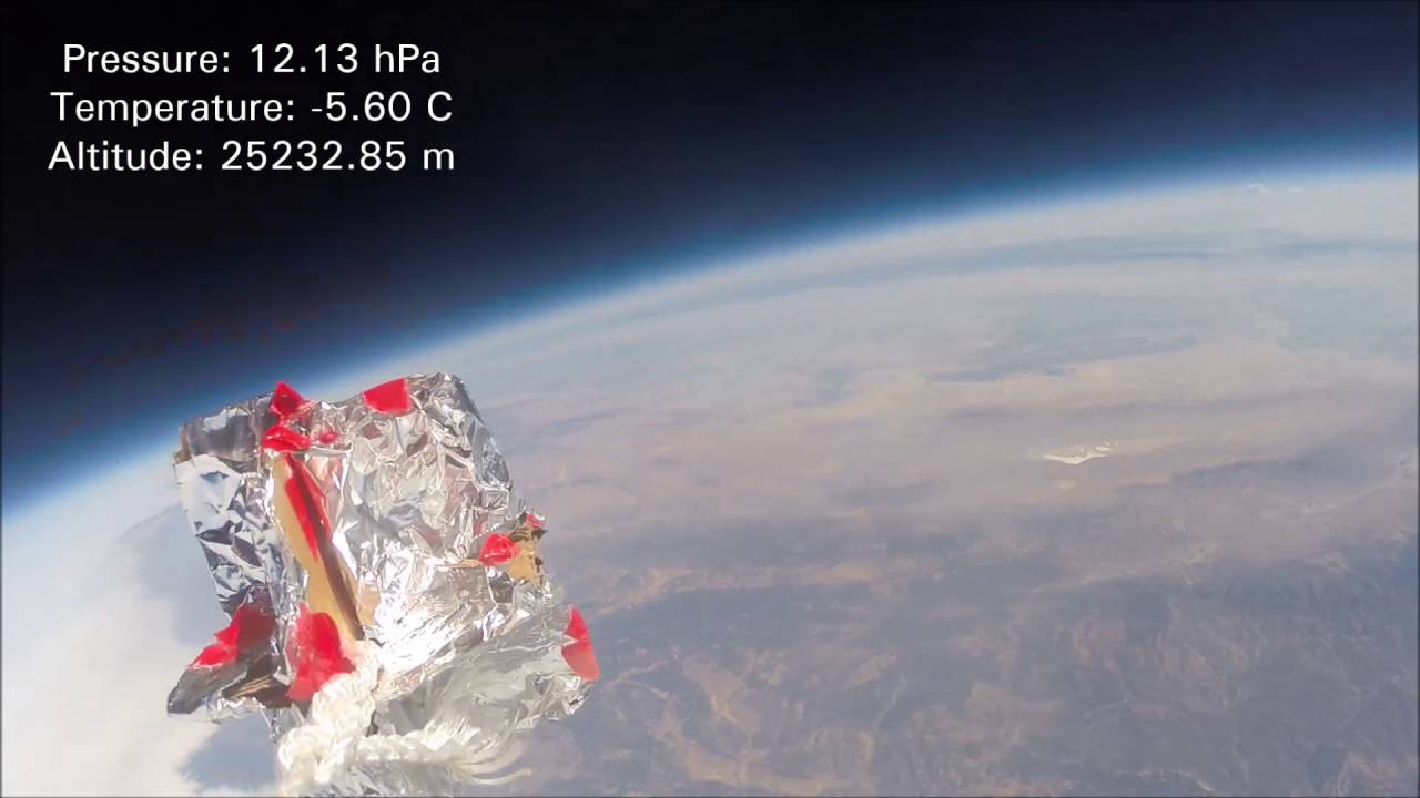 Weather Balloon and Experiment to 85,000+ Feet in HD! (By a high school ...