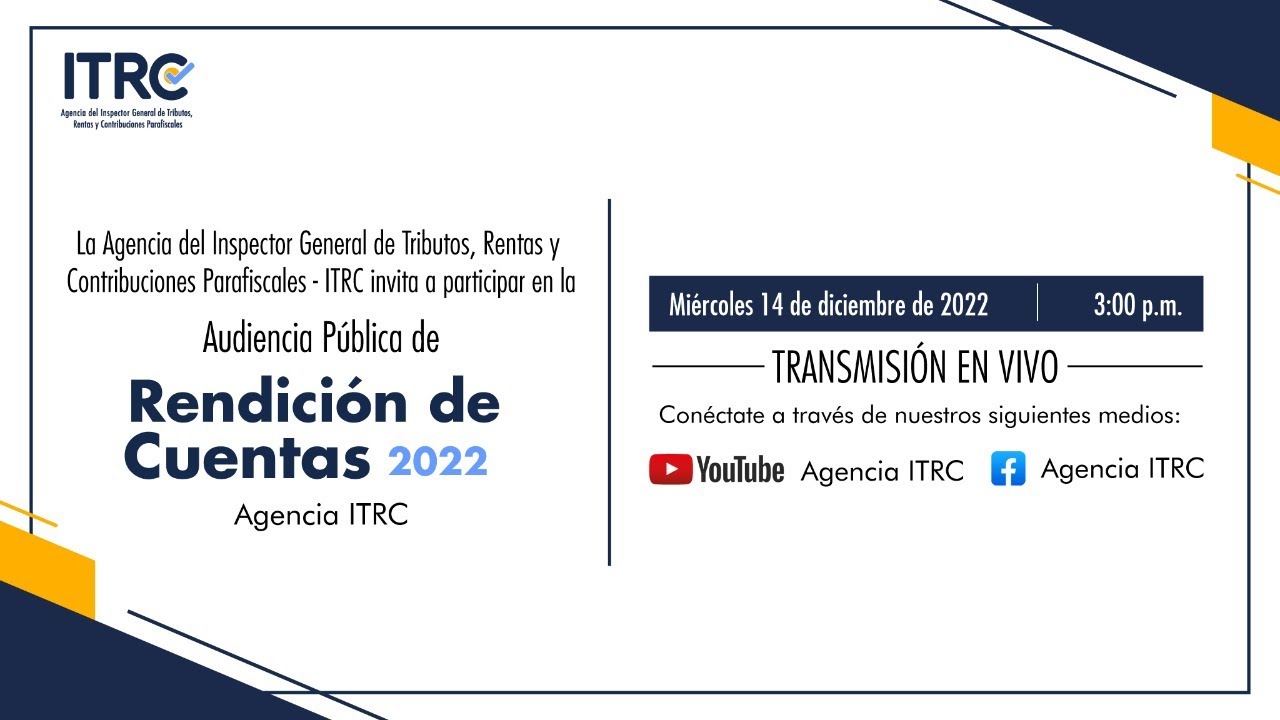Audiencia Pública de la Agencia ITRC 2022 - YouTube