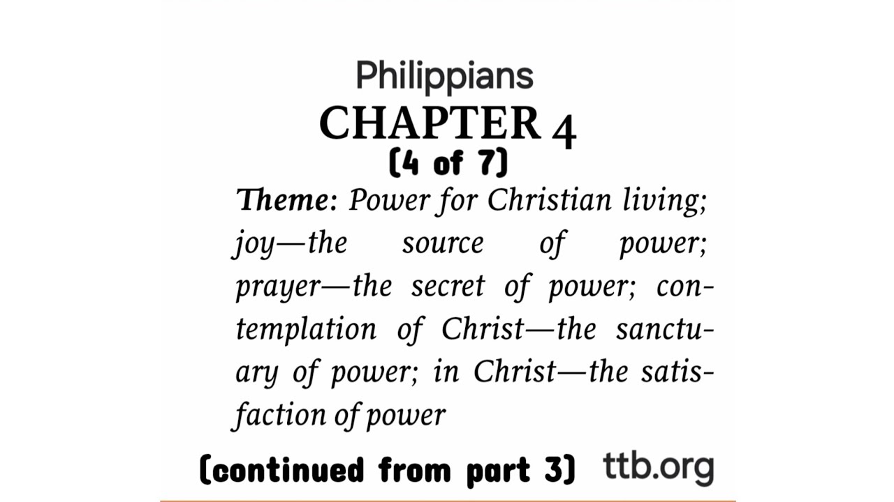 Philippians Chapter 4 (Bible Study) (4 of 7) - YouTube