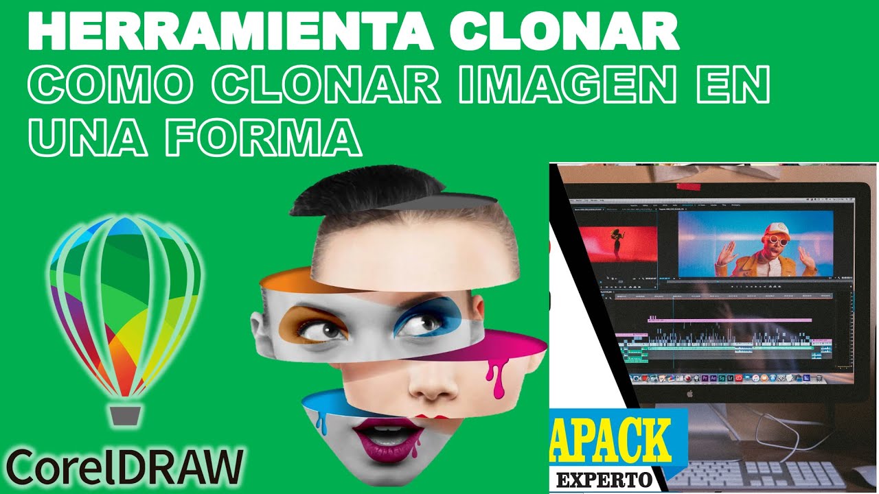 HERRAMIENTA CLONAR - Clonar una imagen en una forma - COREL DRAW - YouTube